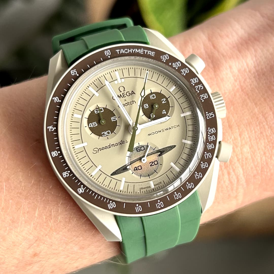 Green Omega x Swatch MoonSwatch Strap - The Strap Brothers